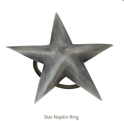 Napkin Ring Set of 4 Galvanized Star Barn Roof Metal Star Napkin Ring Country Style Dinning Table Setting Decor
