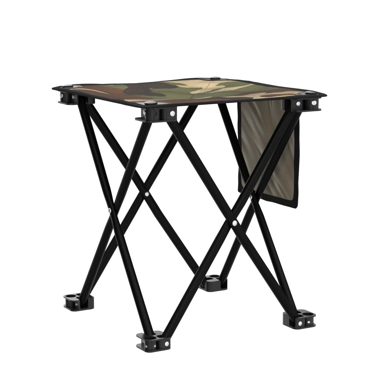 Peomliee 2 Packs Foldable Camping Stool, Lightweight Steel Portable Folding Outdoor Stools with Carry Bag for Adults Camping, Fishing, BBQ.