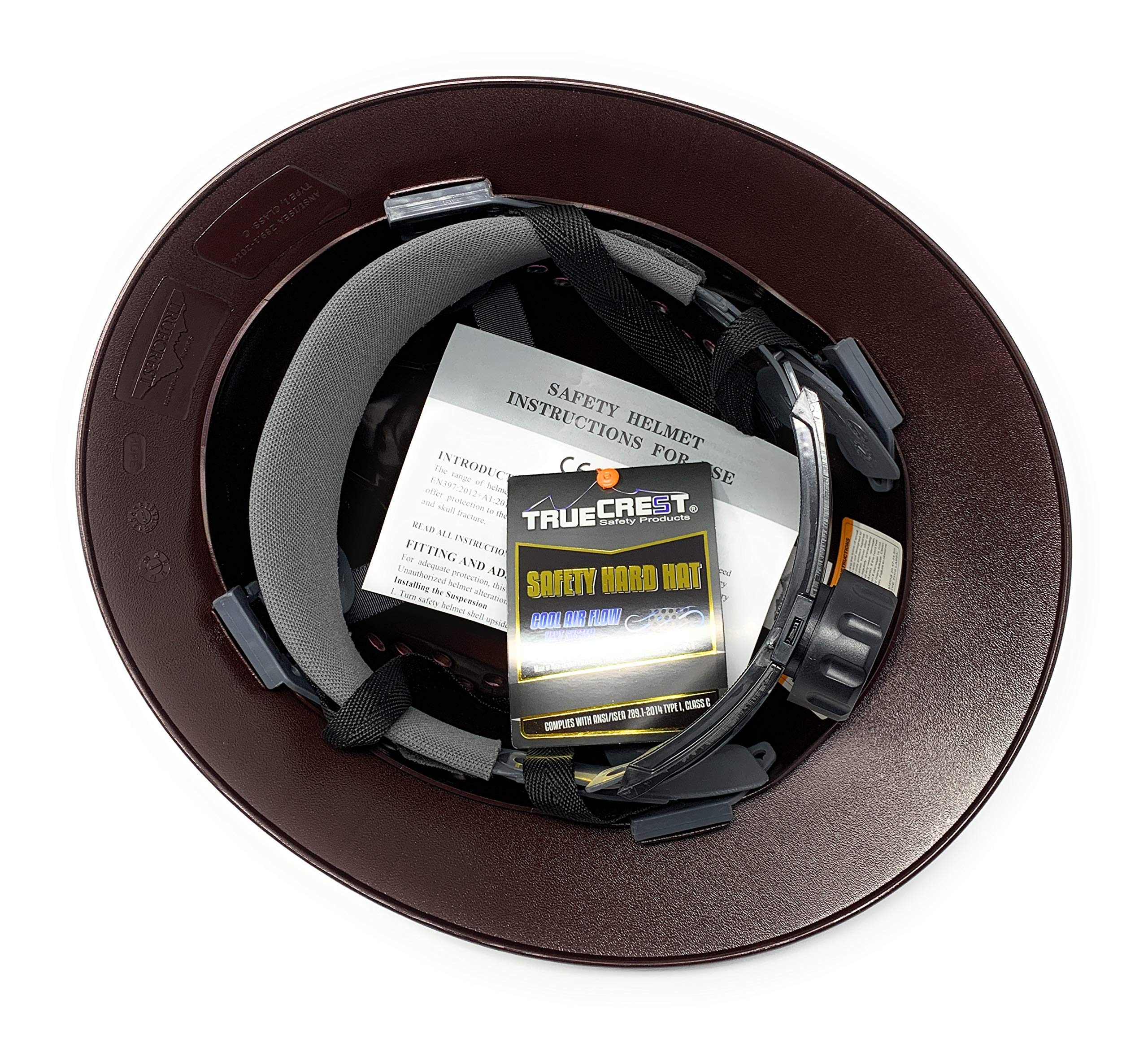 TRUECREST/Dark Tan Full Brim Hard Hat with Fas-trac Suspension