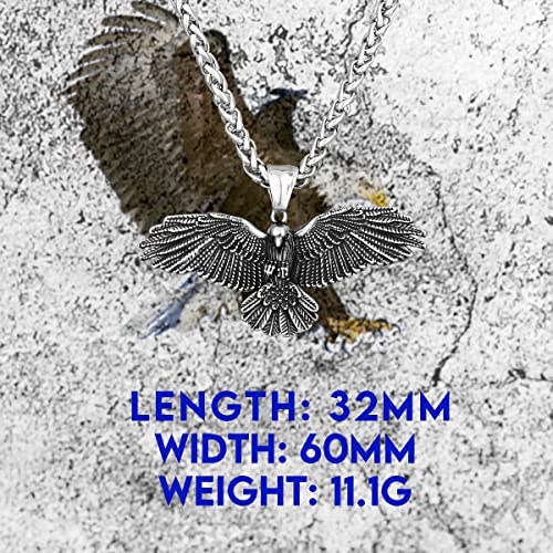 Retro domineering original design crow eagle stainlesteel unisex pendant necklace party gift 7B022