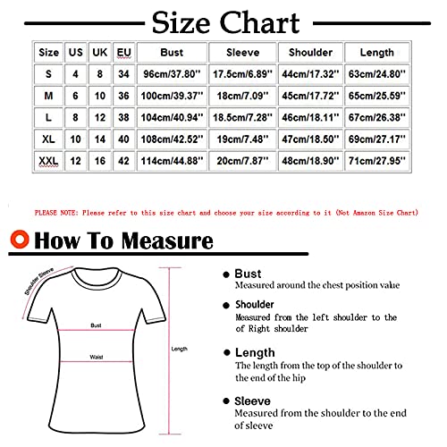 wodceeke Women's Summer Tops Short Sleeve Round Neck Feather Print Basic Tee Casual Loose Solid Color Top (White,M)