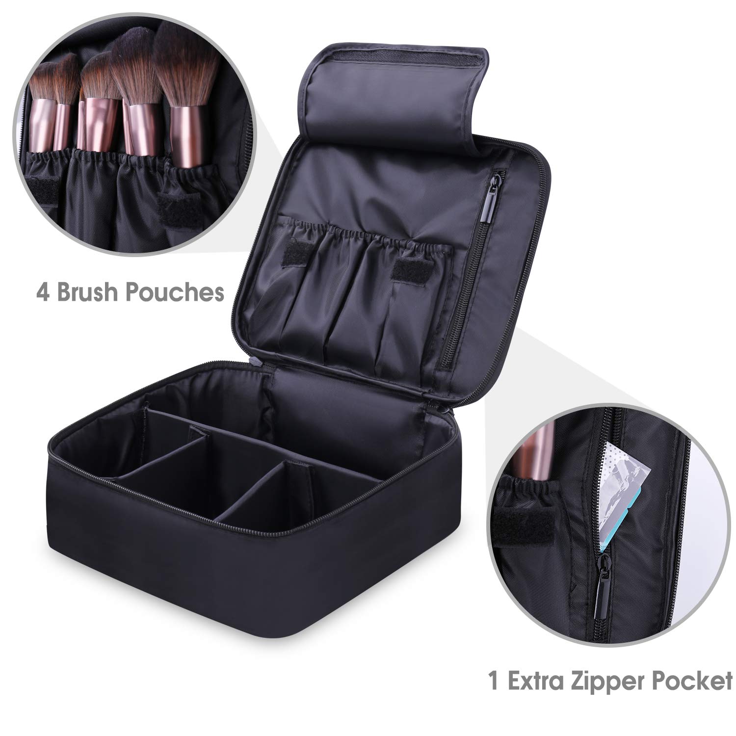 Narwey Travel Makeup Bag Large Cosmetic Bag Make up Case Organizer for Women (Elephant)