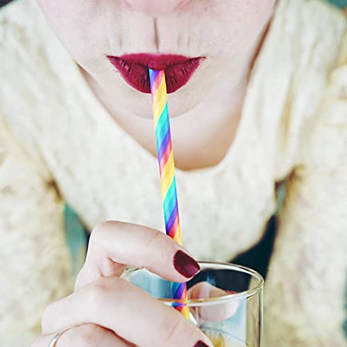 Pride Day Rainbow Paper Straws β LGBT Gay Party Supplies Decorations 120PCS