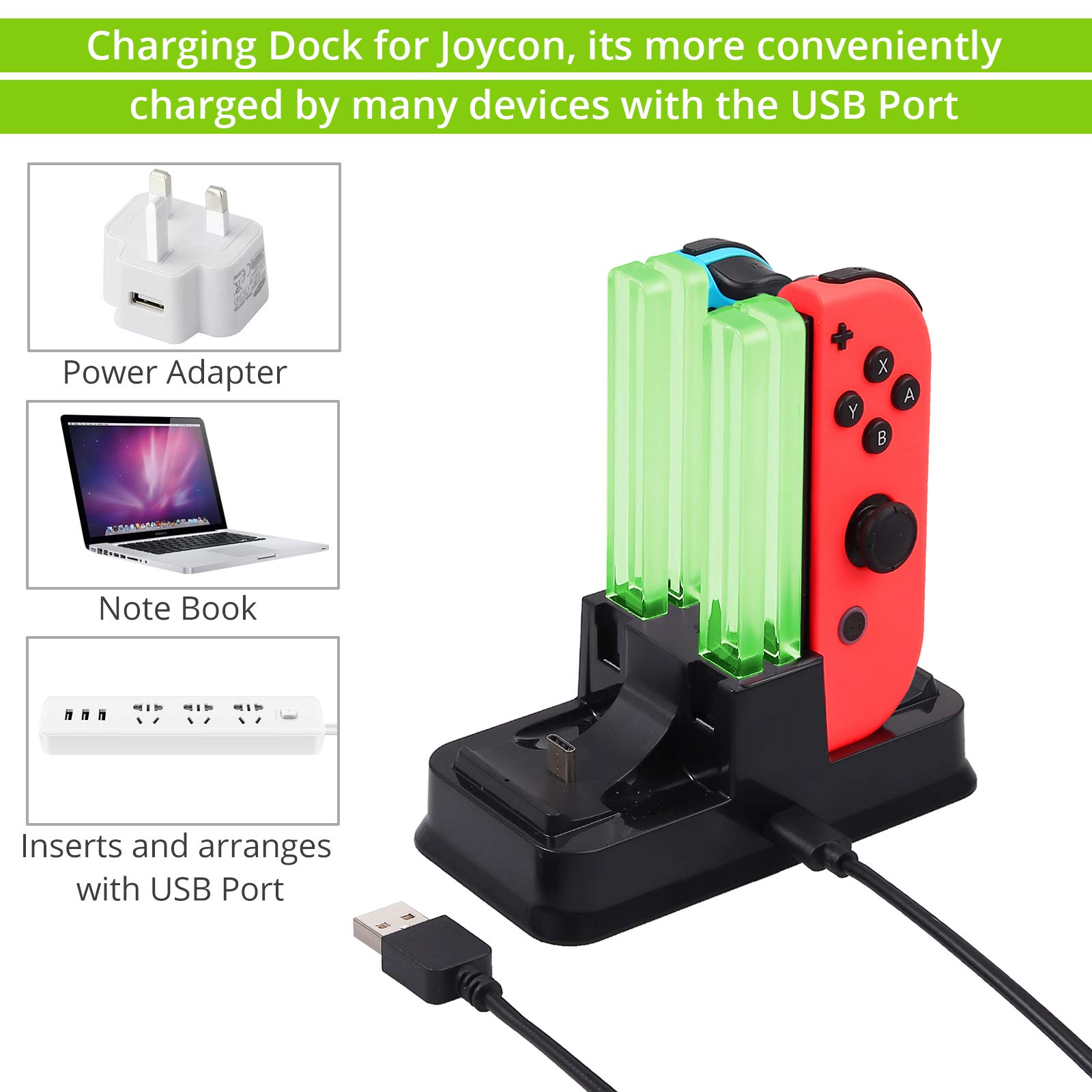 LiNKFOR Accessories Bundle for Nintendo Switch, 18 in 1 Accessories Kit with Carrying Case, Joycon Grip, Steering Wheel, Switch Controller, Charge Dock Silicone Case & Card Case Screen Protector