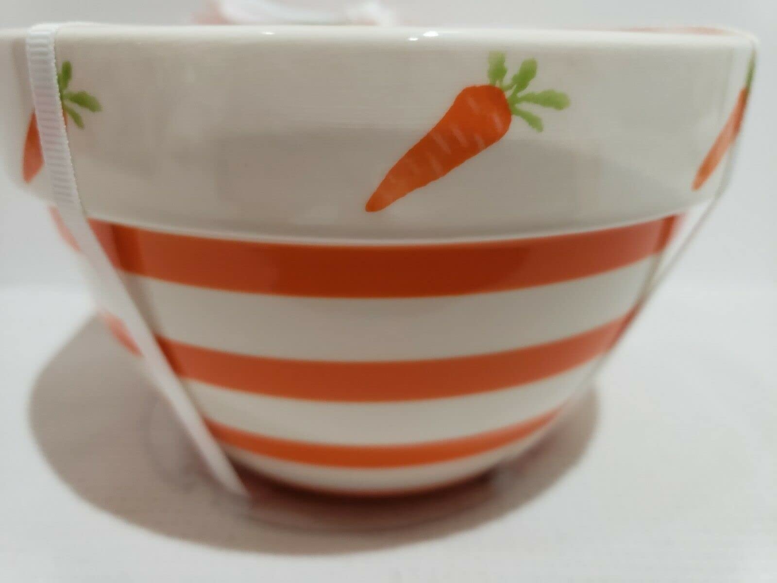 N?A Easter Terramoto Ceramic Orange White Carrot Nesting Bowls Set of 3