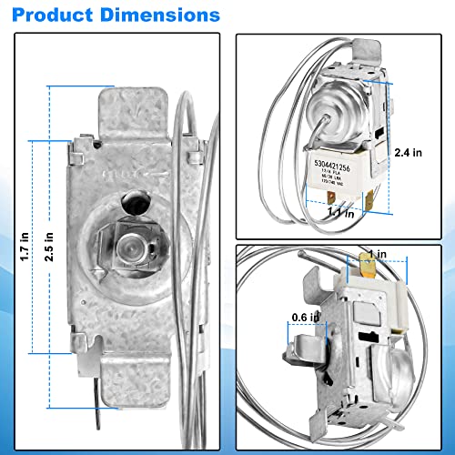 prime&swift 241537103 5304421256 Refrigerator Temperature Control Thermostat Replace AP2151609,PS472524,241537101,5304445058,5304458021