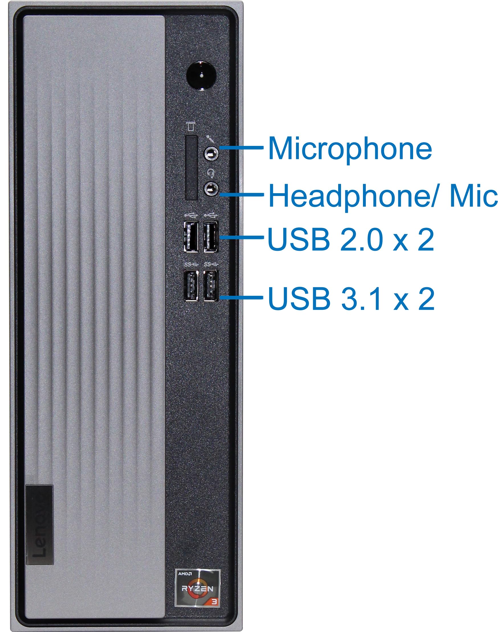 Lenovo IdeaCentre 3 Desktop Computer, AMD Ryzen 3 3250U, 16GB RAM, 1TB NVMe SSD, USB 3.1, 2-Monitor Support, HDMI, VGA, Wi-Fi, Bluetooth, Windows 11 Pro, Gray