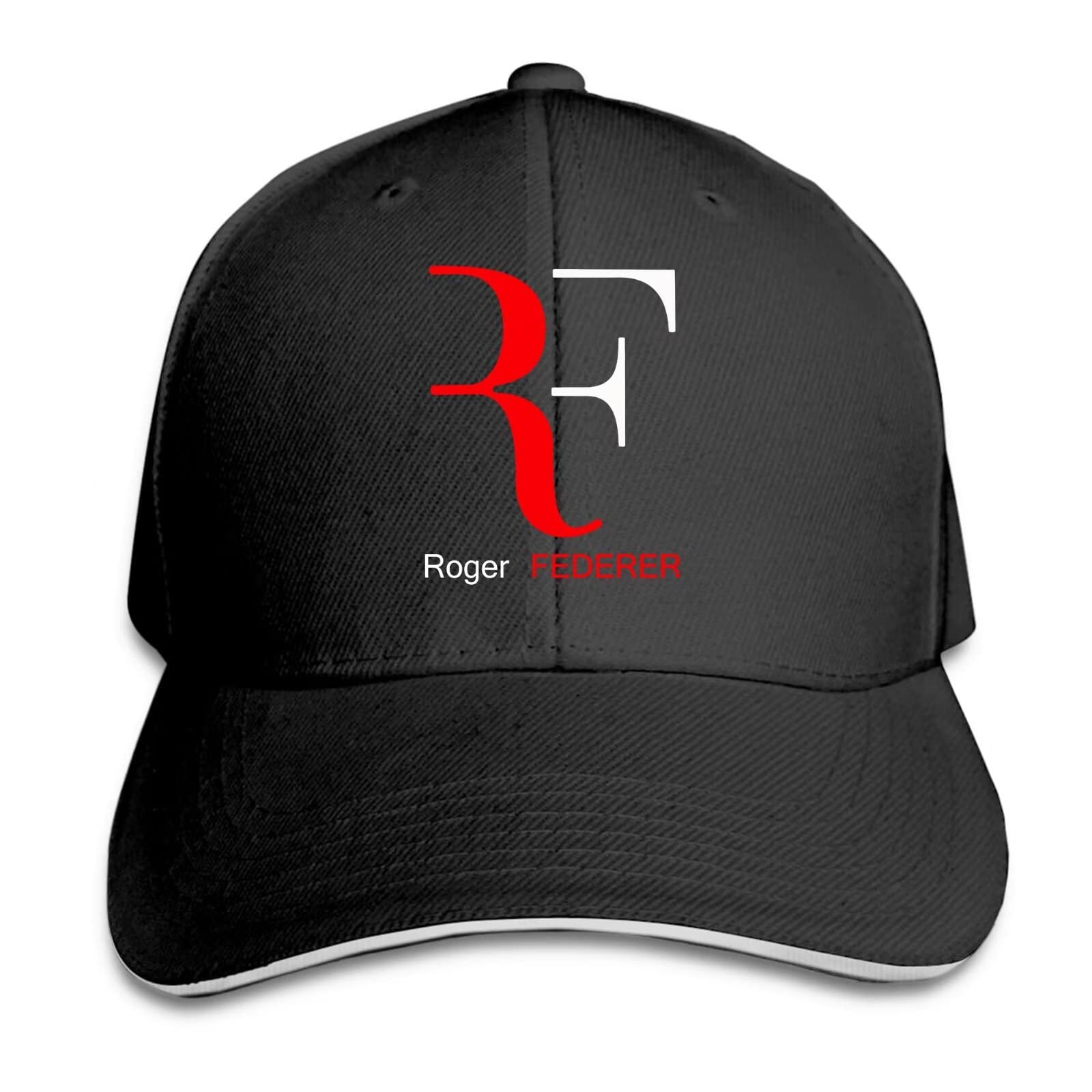 ROGER FEDERER hat Adult Unisex Casual Style Adjustable Sandwich Baseball Hats for Mens&Women Black