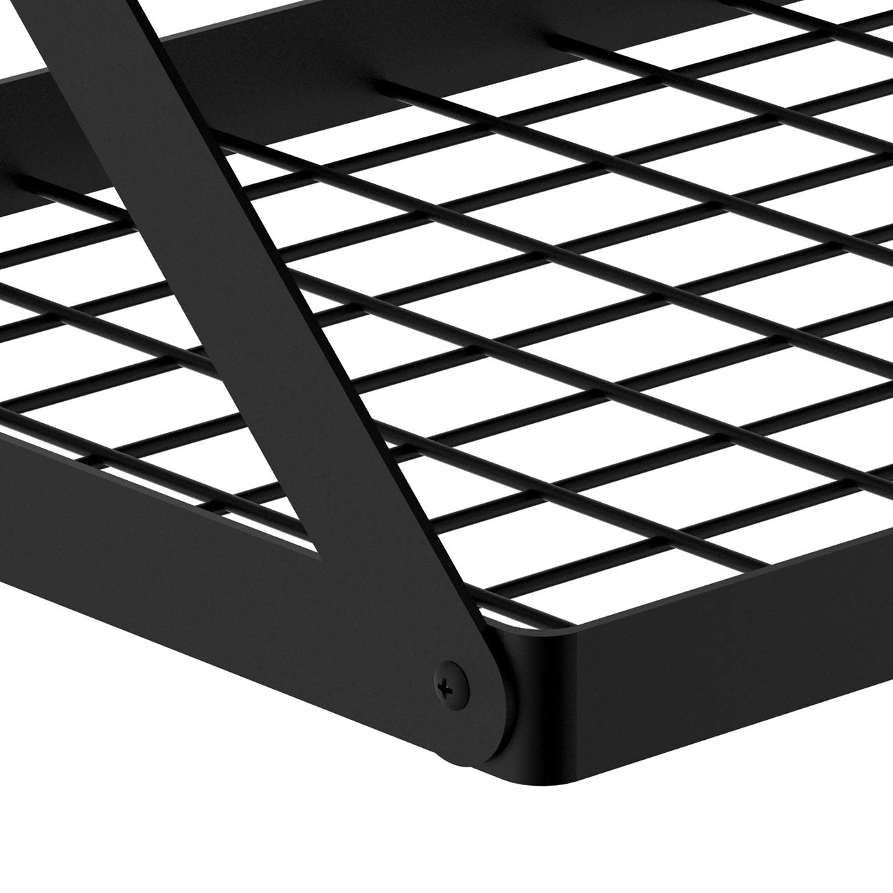 Miyili Pot Rack Square Grid Wall Mounted Kitchen Pot And Pan Organizer Shelf With 10 Hooks, 24 by 10-inch (Black), KR301B1