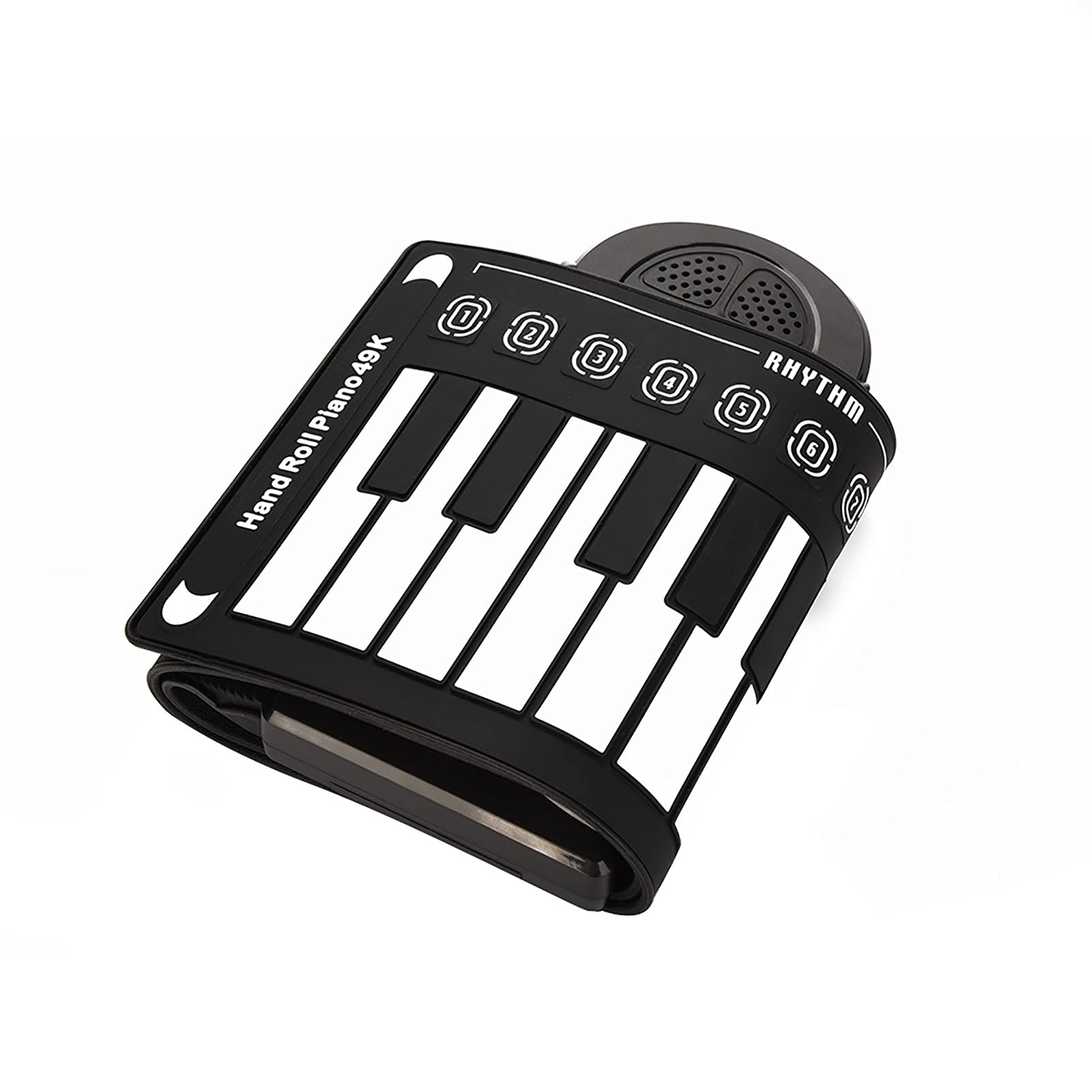 Rolling Up Piano, Portable 49 Keys Electronic Piano Keyboard Digital Beginner Piano Music Gifts for Children Kids Beginners(Black)