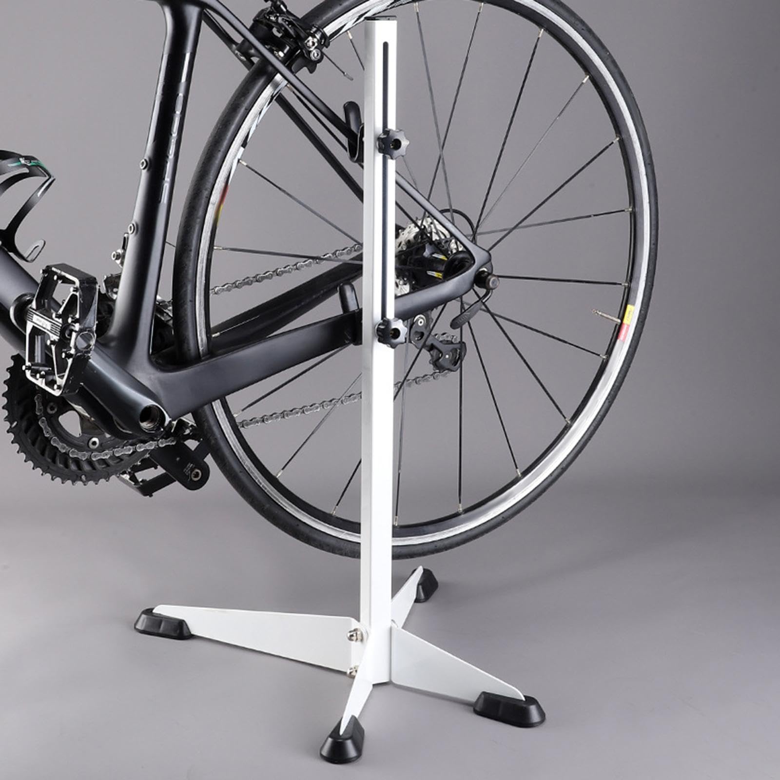 kowaku Bicycle Repair Stand Bikes Work Stand Parking Stand Anti Slid Multifunctional Bike Floor Rack Height Adjustment for Apartment, Basement, White