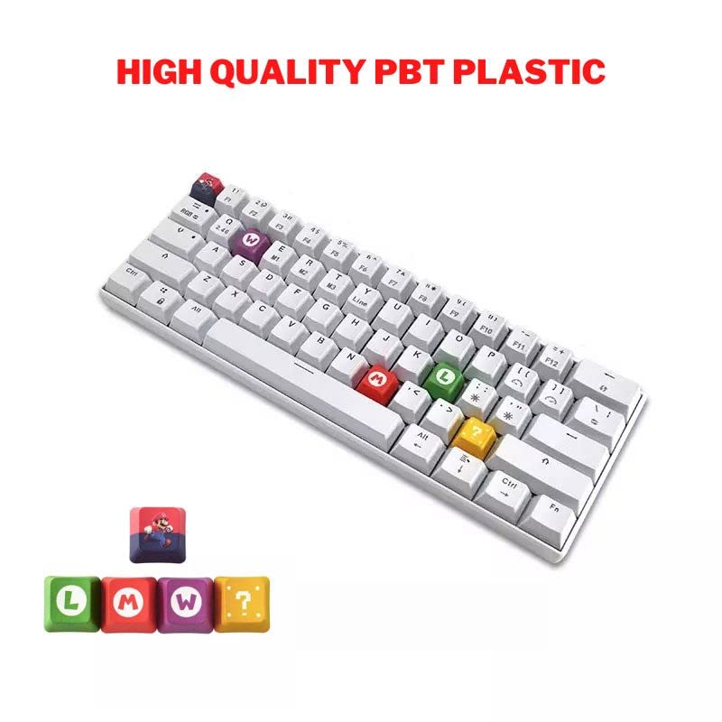 Retro Gaming Gamer Cartoon Super Boy Girl Mechanical Keyboard Keycaps Keys - All 5 Keys Included