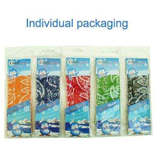 Keklle Ice Cool Scarf Neck Wrap Headband Bandana Cooling Scarf, 5 Pcs Value Pack (Navy, Black, Orange, Red, Green)