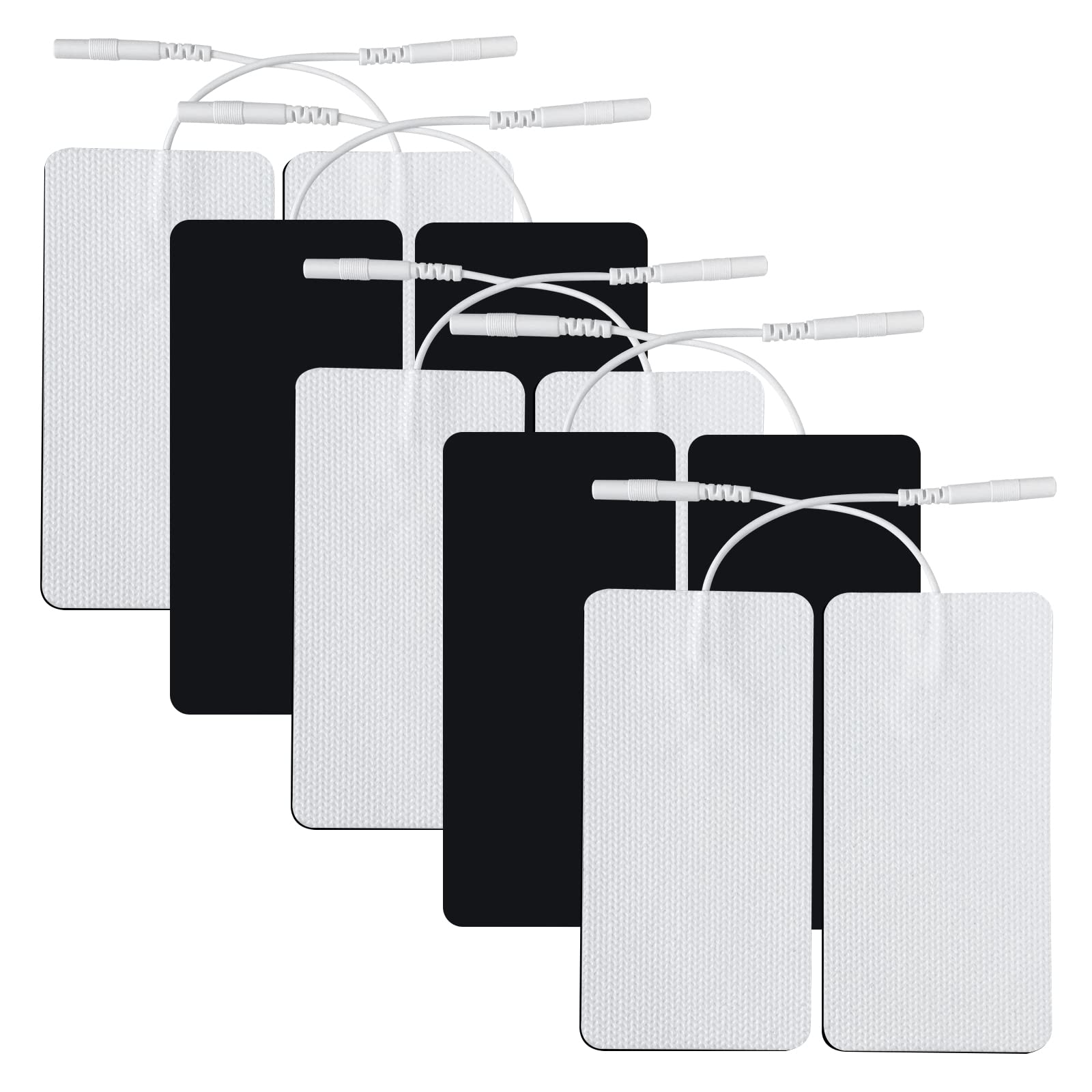TENS Unit Replacement Pads 10 Pcs 2''x4'' Large Electrode Patches with Upgraded Self-Adhesive and Non-Irritating Design, Reusable 35 Times for Electrotherapy, Compatible with AUVON TENS, TENS 7000