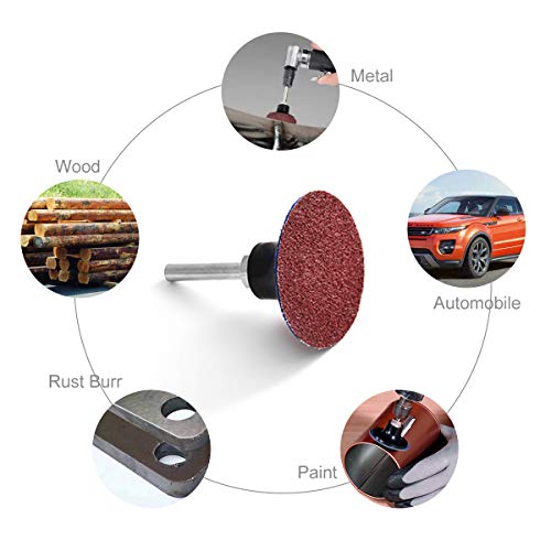 Tshya Quick Change Disc, 40 Pack 2 inch Sanding Discs, with 1/4" Roll Lock Disc Pad Holder for Die Grinder, A/O 36/60/80 Grit, Nonwoven CRS MED Fine, for Surface Preparation/Conditioning(Mix Nylon)