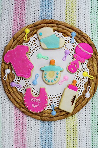 R&M International Baby Shower and Party Cookie Cutters, Bodysuit, Bottle, Pacifier, Bootie, Bib, Rattle, 6-Piece Set