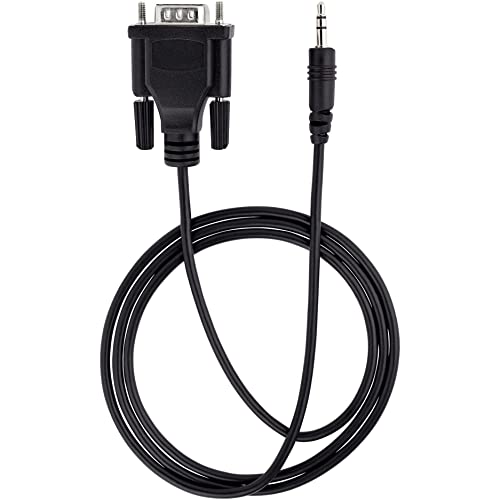 StarTech.com 3ft (1m) DB9 to 3.5mm Serial Cable for Serial Device Configuration, RS232 DB9 Male to 3.5mm Cable for Calibrating Projectors, Digital Signage, TVs via Audio Jack (9M351M-RS232-CABLE)