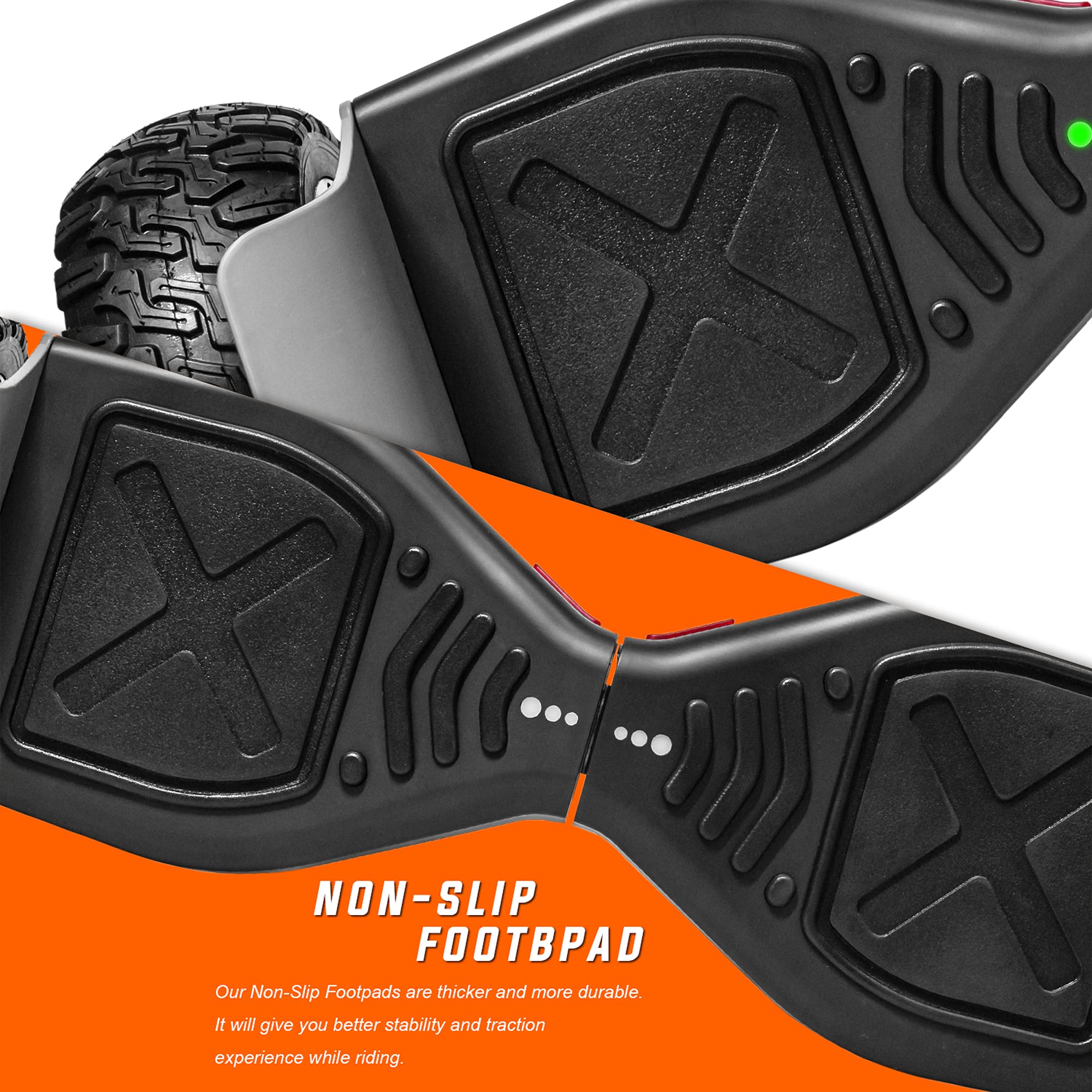 Moderner Electric Hoverboard Scooter Two Wheels Hoover Board Smart self Balancing Scooter with Built in Speaker LED Lights for Gift ( LED Wheel Black)