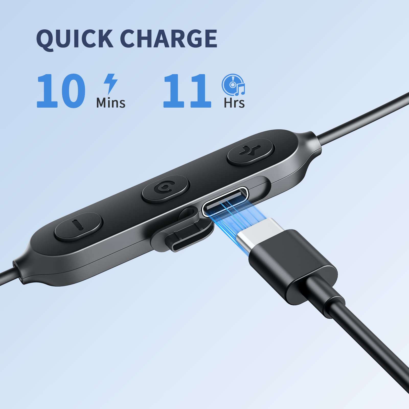 JOYWISE Bluetooth Headphones Wireless Earbuds with 52Hrs Playtime,Bluetooth 5.3 Headphones Wireless Bluetooth Neckband,IPX7 Waterproof Stereo Earphones with USB-C Fast Charging for Workout Gym Sport