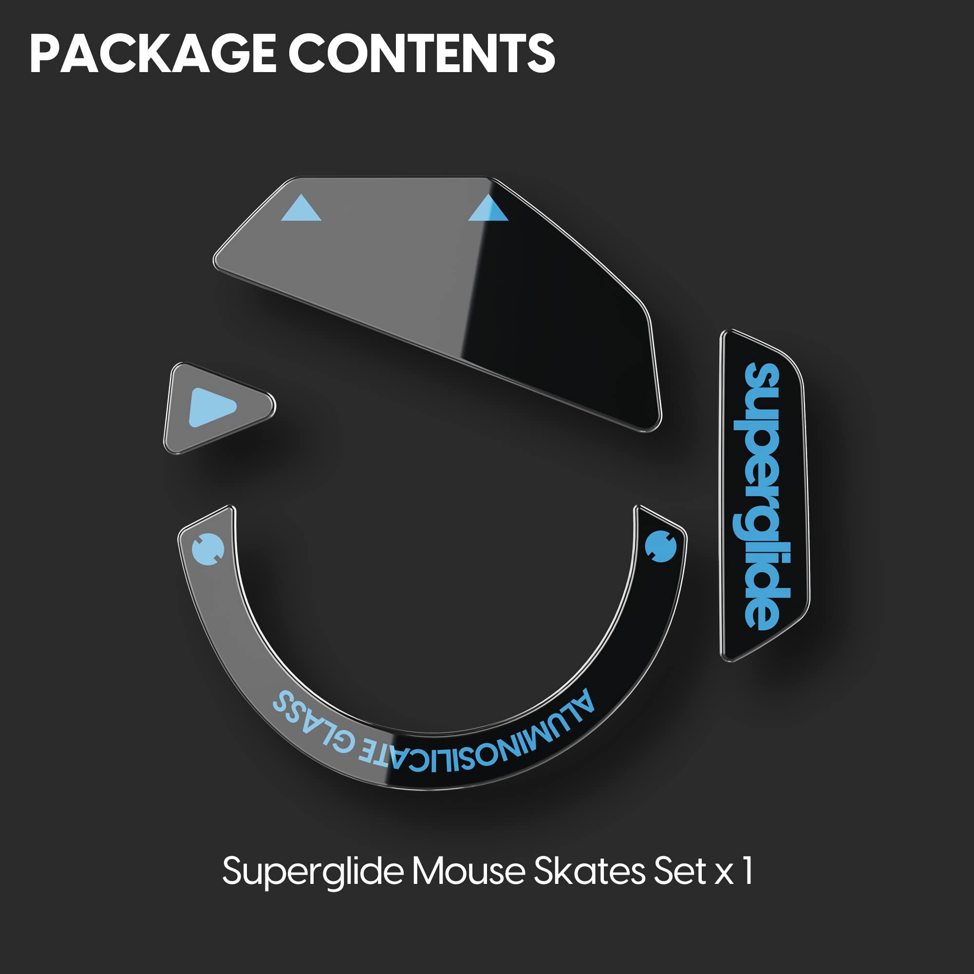 Superglide - Fastest and Smoothest Mouse Feet/Skates Made with Ultra Strong Flawless Glass Super Fast Smooth and Durable Sole for Logitech G502 Wireless [Black]