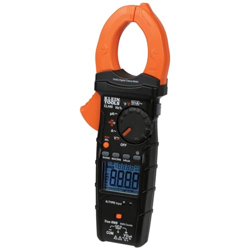 Klein Tools CL440 Clamp Meter, HVAC Meter with TRMS Tests AC/DC Voltage, AC Current, Temperature, DC micro amps, More