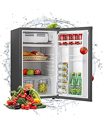 NA 3.2 Cu.Ft Single Door Mini Fridge, Compact Refrigerator Mini Refrigerator Small Drink Food Storage Machine for Dorm, Camper, Basement or Office (Black)