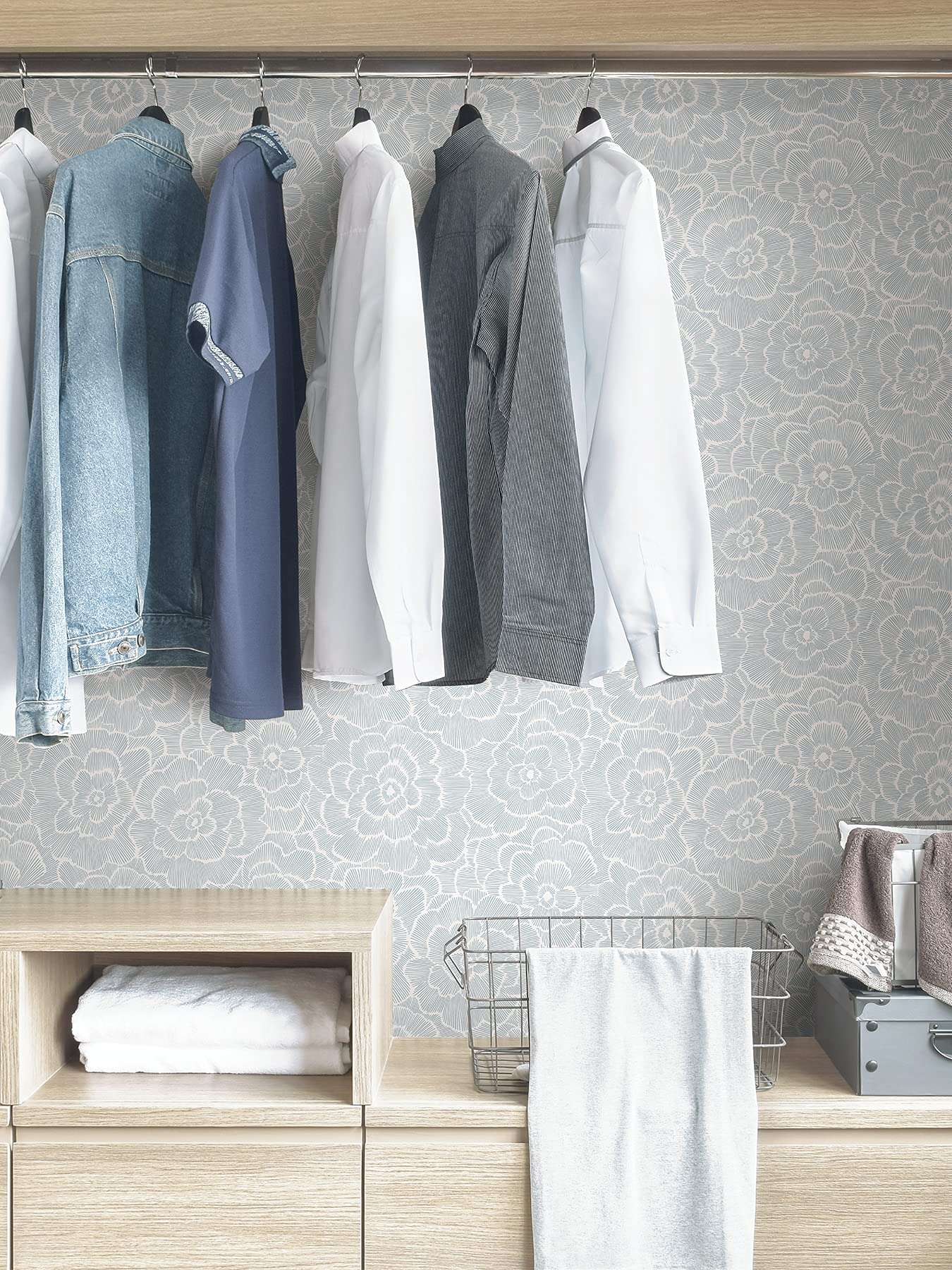 NuWallpaper NUS4048 Saraya Peel & Stick Wallpaper, Blue