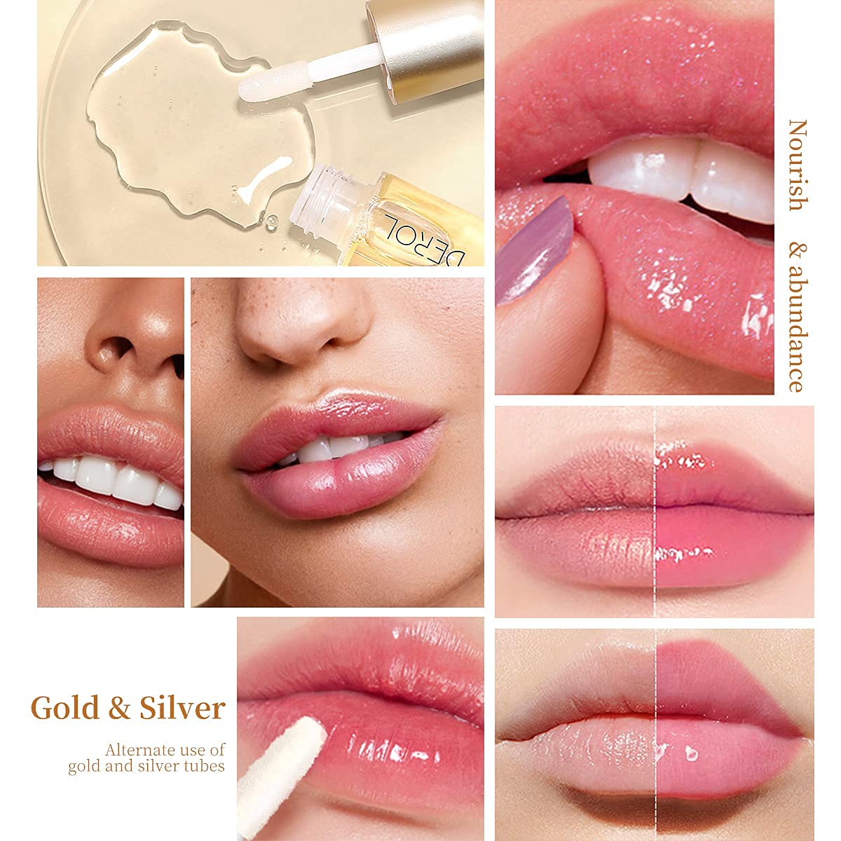 Lip Plumper Set,Mouistizer For Lips Natural Lip Plumper, Lip gloss, Lip Enhancer & Lip Care Serum, Day & Night Care for Fuller Softer Lips, Beautiful Fuller, Increased Elasticity Lip…