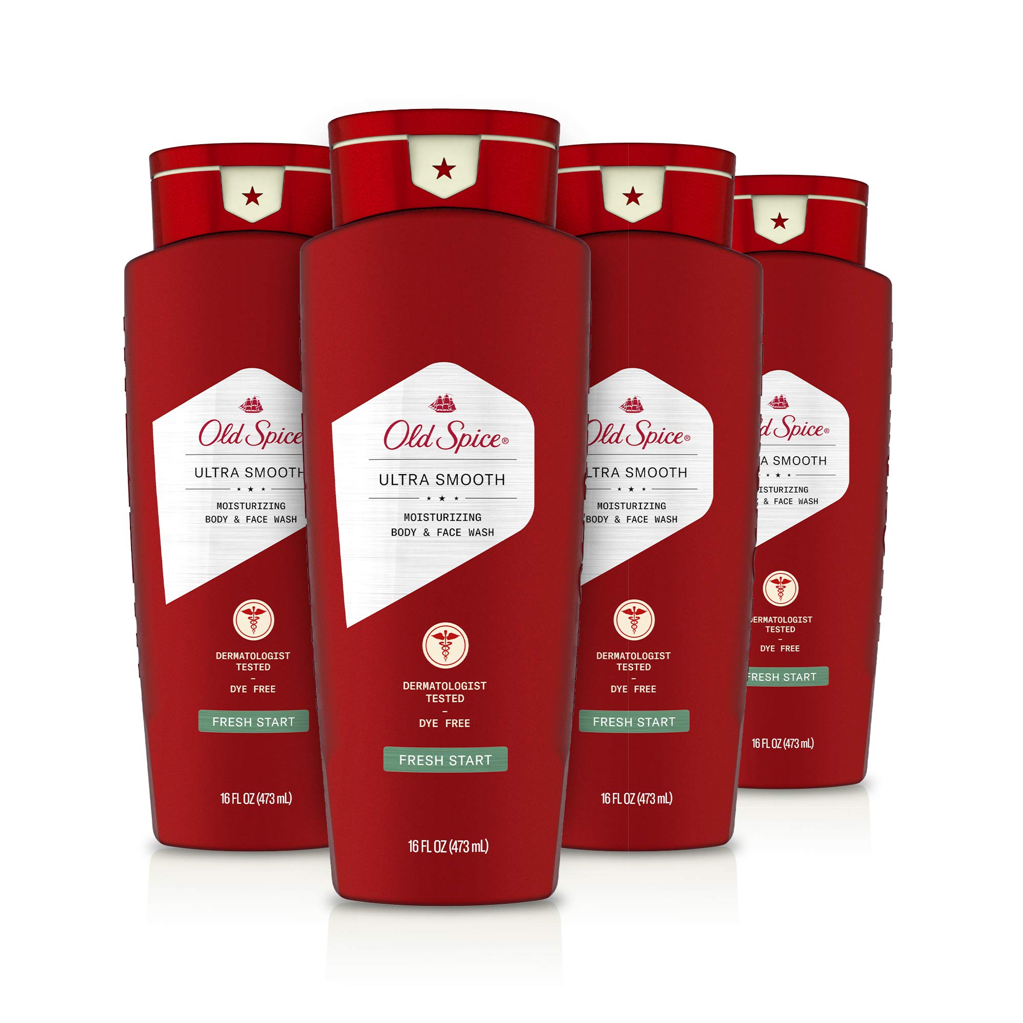 Old Spice Ultra Smooth Moisturizing Face & Body Wash, Fresh Start, 16 Ounce / 473 ml (Pack of 2)