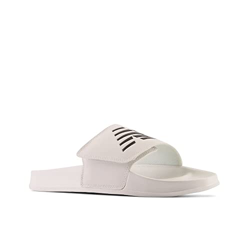 New Balance Unisex DynaSoft 200 V2 Adjustable Slide Sandal, White/Black, 6.5 XX-Wide US Women