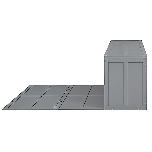Lifeand Queen Size Murphy Bed with Rotable Desk, Gray