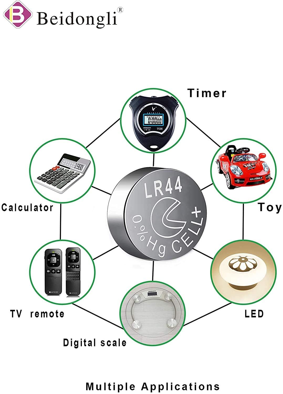 LR44 Batteries AG13 357 high Capacity 1.5V Button Coin Cell 10 Count Battery