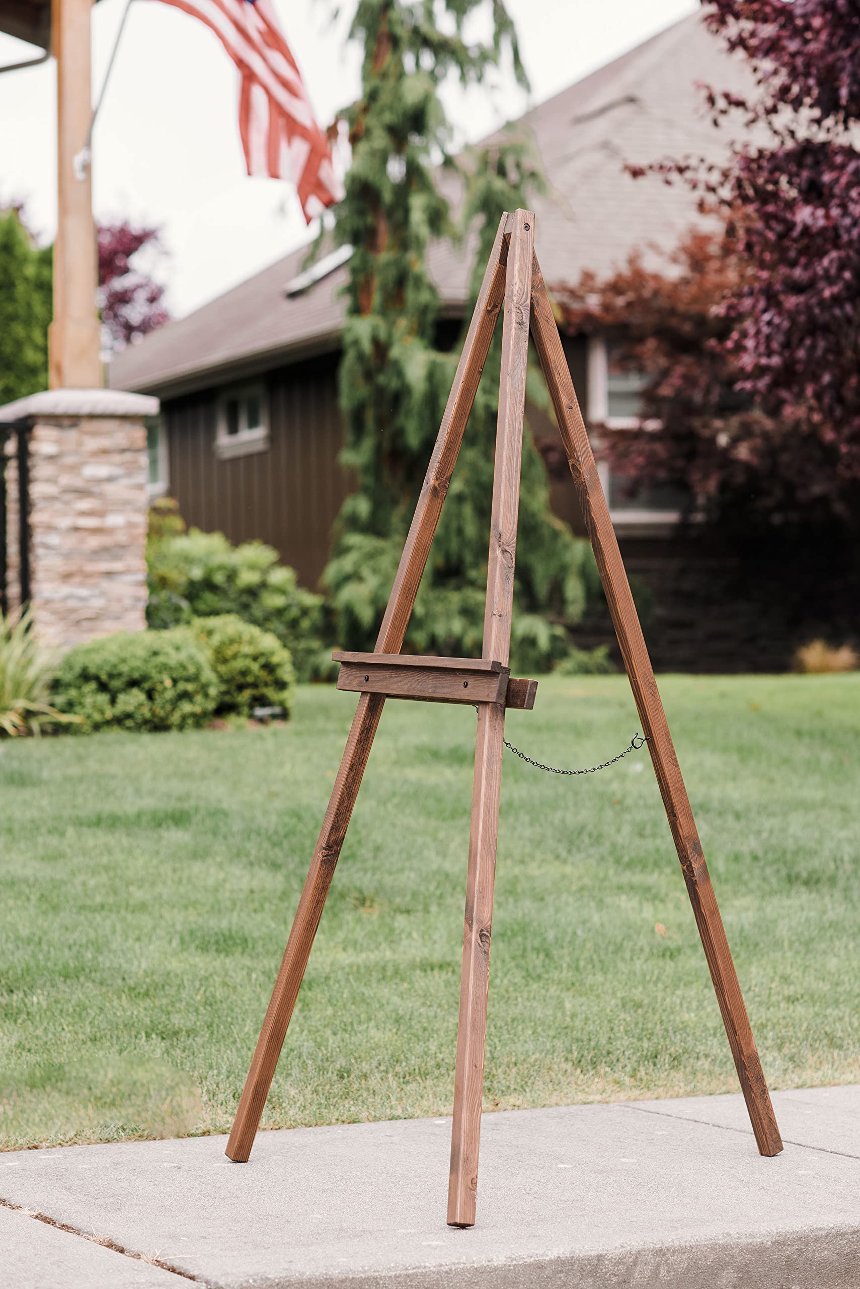 Wooden Easel - Wedding Sign Stand - Floor Easel For Welcome Sign - Large Art Display - Event Signage Holder (68" tall)