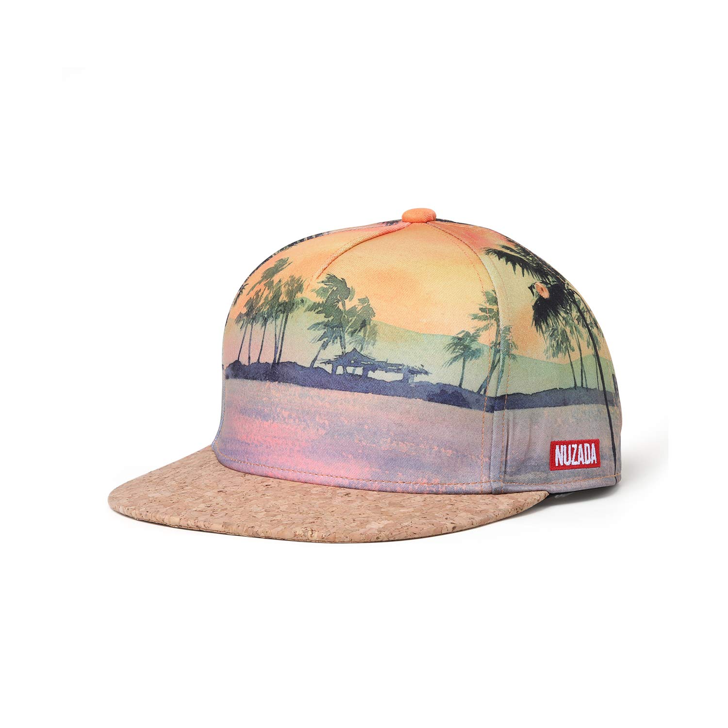 NUZADA Snapback Hats for Men Flat Bill Hat Hip Hop Style Originales Print Adjustable Flat Brim Baseball Cap Yellow