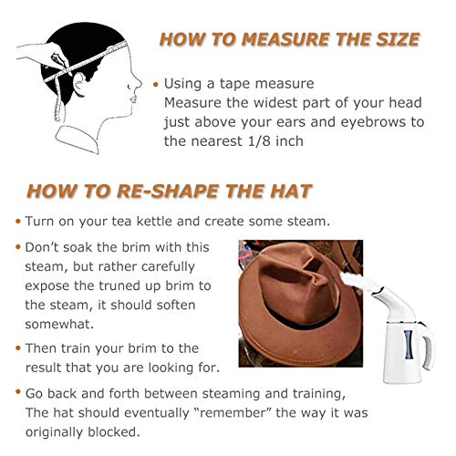 Lisianthus Womens Classic Wool Fedora with Belt Buckle Wide Brim Panama Hat A Brown Buckle-A Oatmeal