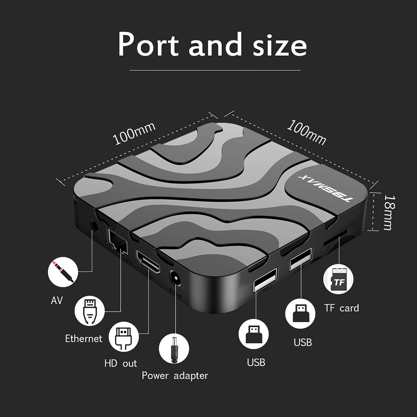 Upvivi Android TV Box 12.0 4GB RAM 32GB ROM Dual Wi-Fi 2.4G/5.0GHz 6K Android TV Boxes H618 Chip Quad-core CPU Supports Ethernet 3D BT4.0 USB2.0 Mini Smart TV Box T95MAX Android Box