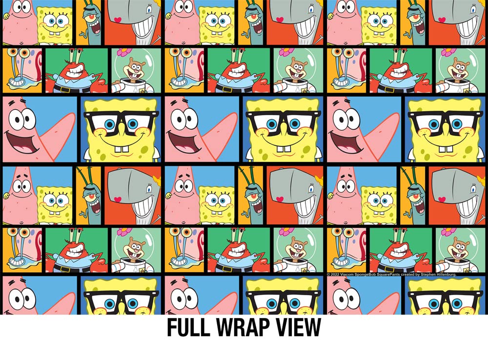 Spongebob OFFICIAL Spongebob Tile Pattern 18 oz Insulated Water Bottle, Leak Resistant, Vacuum Insulated Stainless Steel with 2-in-1 Loop Cap