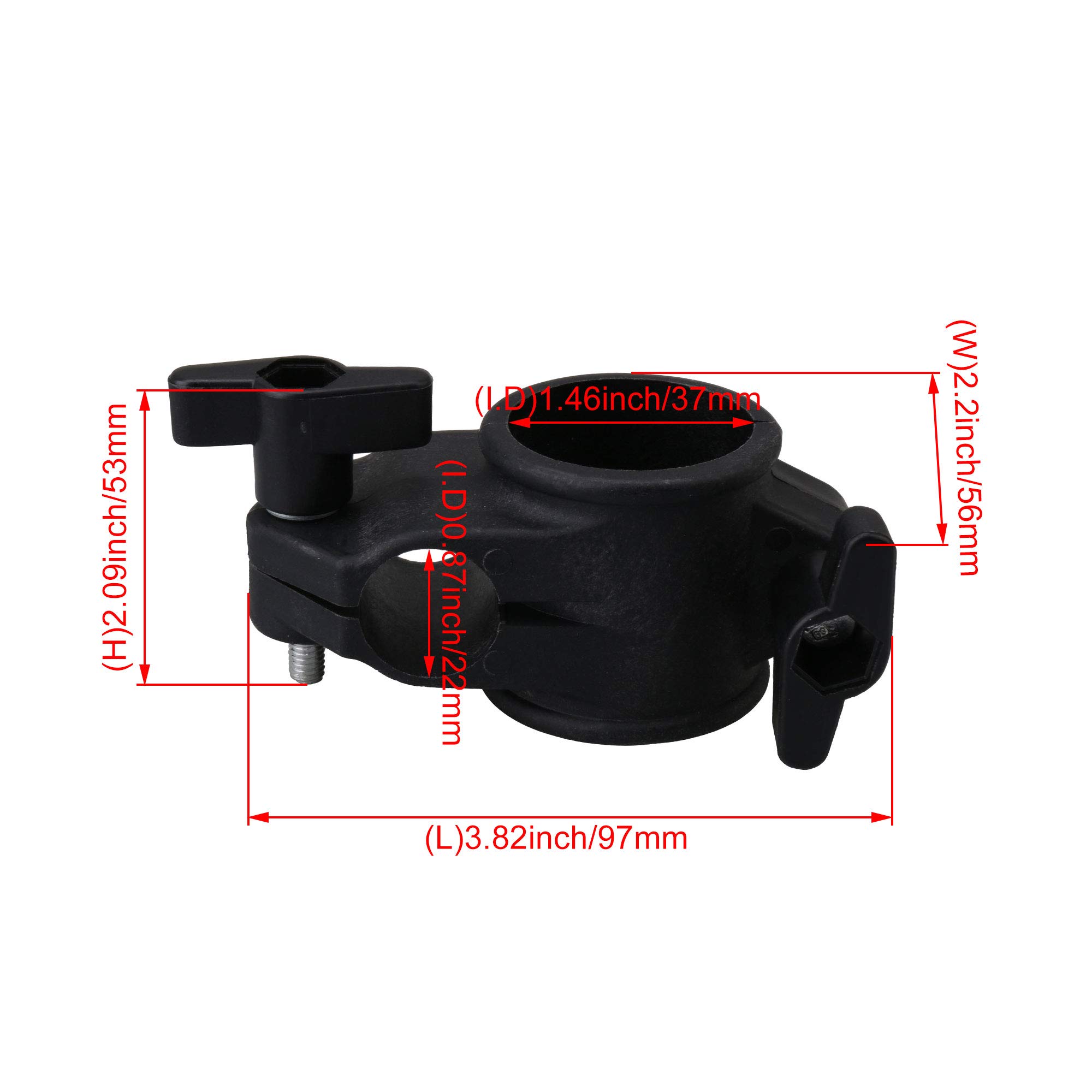 logyues 22mm Electronic Drums T Clamp Clip Bracket Kit Tubing Rack Mount Black Replacement for Roland CR-22