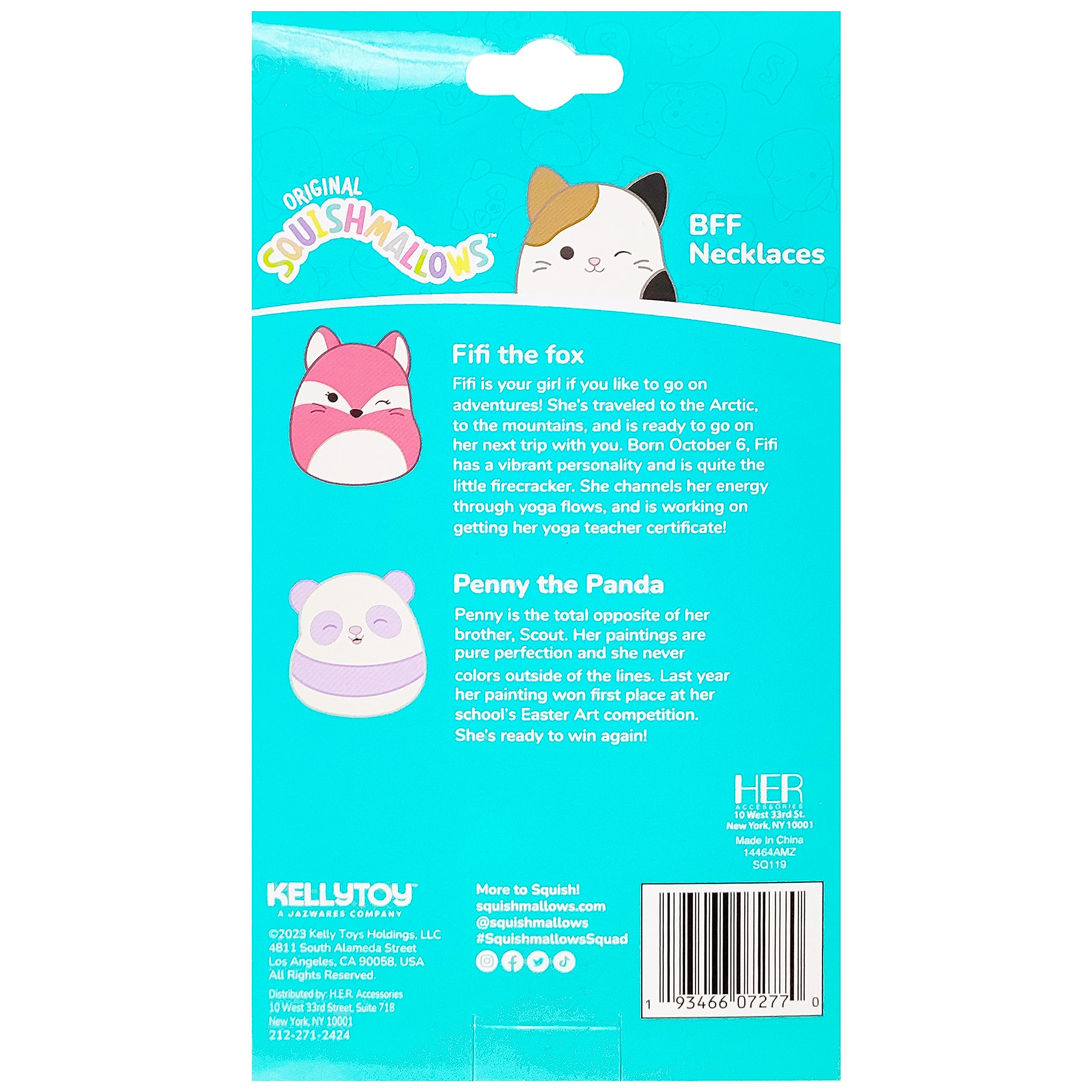 LUV HER Squishmallow Premium BFF Necklaces -Squishmallow Better Girls Jewelry - one Squishmallow for you one for your BFF - Ages 3+