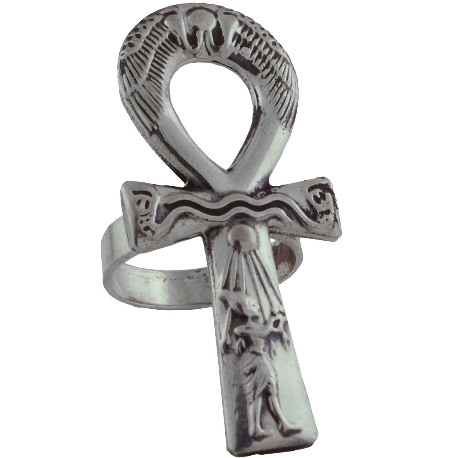 KemetArt Egyptian Jewelry Silver Akhenaten Ankh Ring (9)
