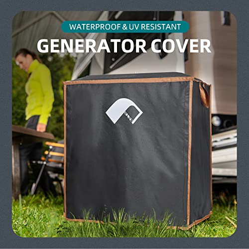 PALON Outdoor Waterproof Generator Covers, 38x30x28in Camping Dynamo Protection, Universal Generator Protector for Portable Generators 3000-5000W, Black