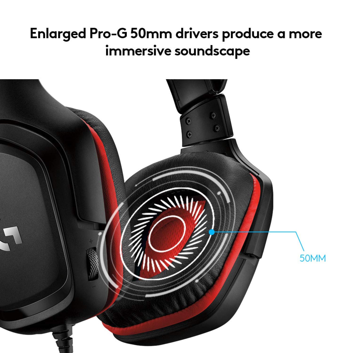 Logitech G332 Stereo Wired Gaming Headset with Microphone for PC, PS4, Xbox One, Nintendo Switch, Rotating, Leatherette Earcups, 50mm Drivers, Slim & Lightweight Gaming Headphones (Renewed)
