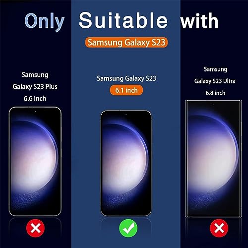 Milomdoi [3+3 Pack] for Samsung Galaxy S23 Privacy Screen Protector Tempered Glass Accessories 3 Pack Privacy Screen Samsung Galaxy S23 5G 3 Pack camera Lens Protector Case fingerprint Suitable