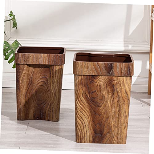 Zerodeko Garbage Waste Paper Rectangular Home Bin Household Square - Basket Office Room Kitchen Grain/Marble Coffee Container Plastic Imitation Bucket L Wastepaper Small Capacity Large