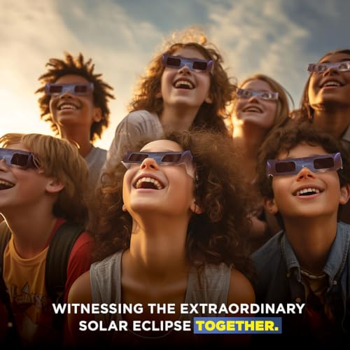Medical king Solar Eclipse Glasses Approved 2024, (10 pack) CE and ISO Certified Safe Shades for Direct Sun Viewing Includes Bonus Eclipse Guide With Map