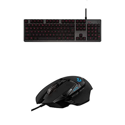 Logitech G413 Backlit Mechanical Gaming Keyboard with USB Passthrough – Carbon & G502 Hero High Performance Gaming Mouse