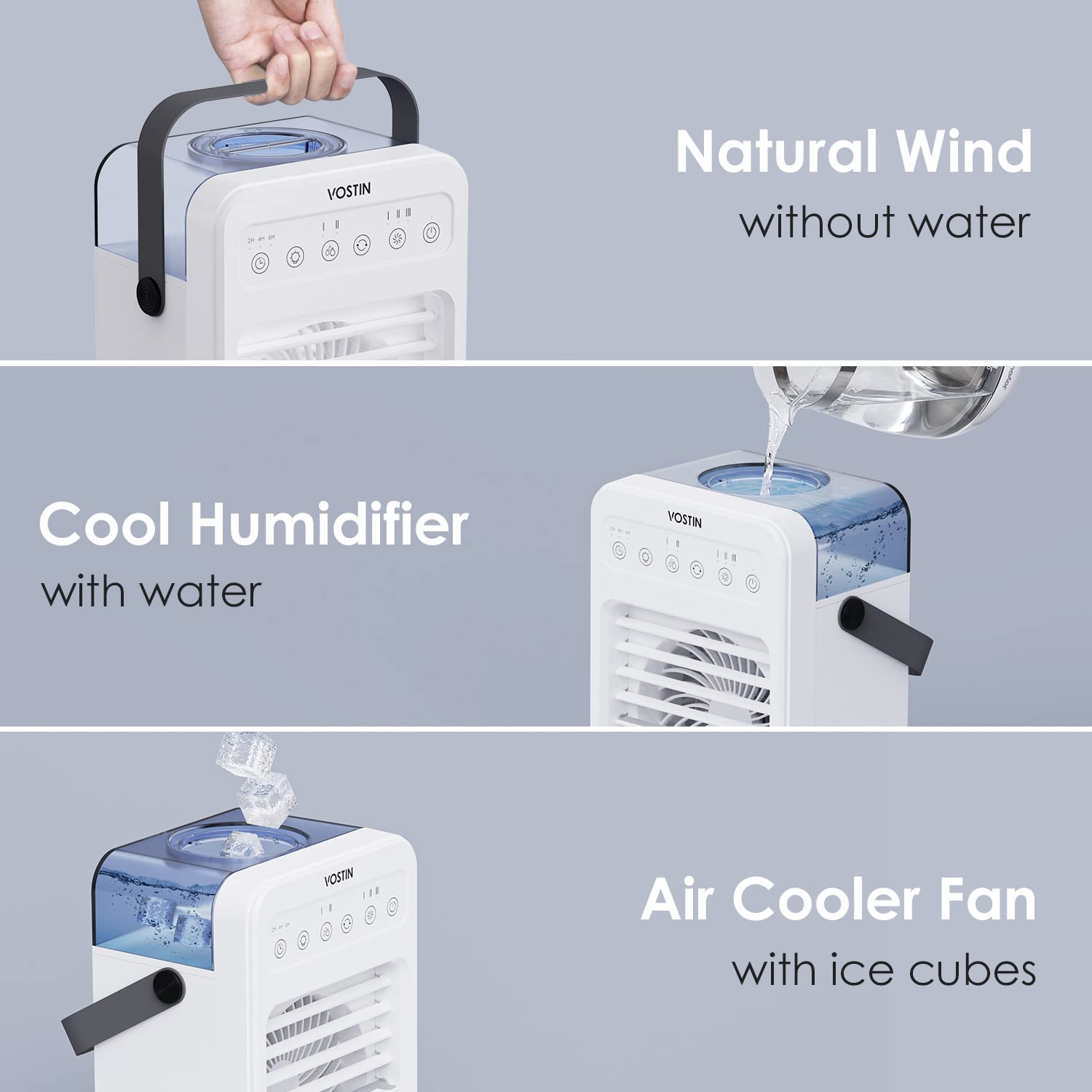 Portable Air Conditioners - 75°Rotation Evaporative Air Cooler, Portable Desktop Cooling Fan with 4 Wind Speed & LED Light, 7 Cool Mist & 2-6H Timer, Air Conditioner Portable for Room Office Autumn
