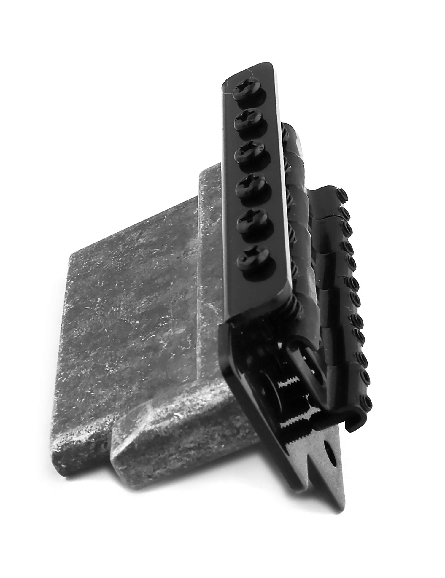 Metallor 6 String Guitar Tremolo Bridge with Whammy Bar for Fender Strat Squier Style Electric Guitar Black.