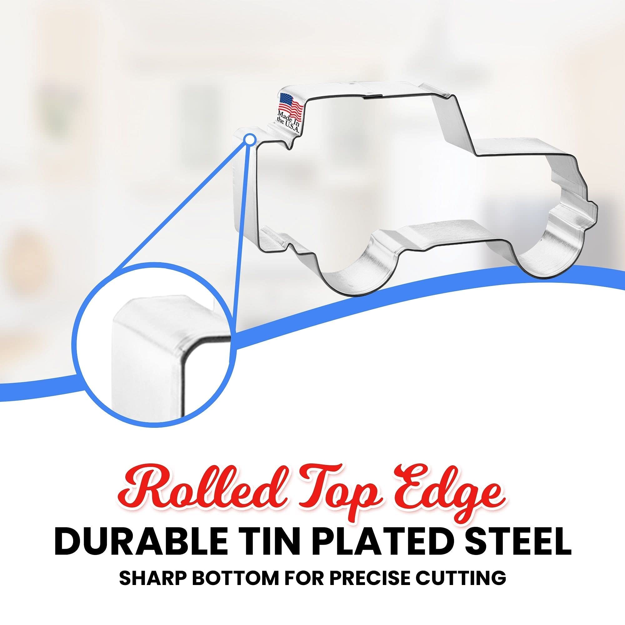 SUV Military Off-Road Vehicle Cookie Cutter 4.25 Inch β Made in the USA β Foose Cookie Cutters Tin Plated Steel - SUV Cookie Mold