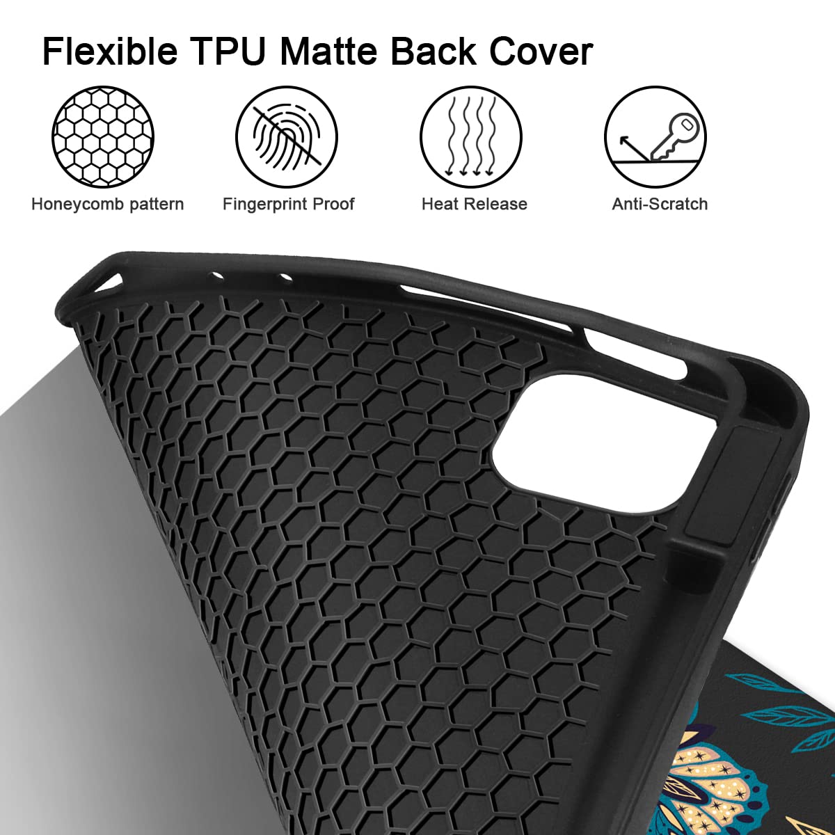 SUROCASE for iPad Pro 11 Inch Case 2022/2021/ 2020/2018, Slim Stand Hard Back Shell Smart Cover for iPad Pro 11 Inch 4th Generation 2022 / 3rd Gen 2021/ 2nd Gen 2020 / 1st Gen 2018, Butterfly